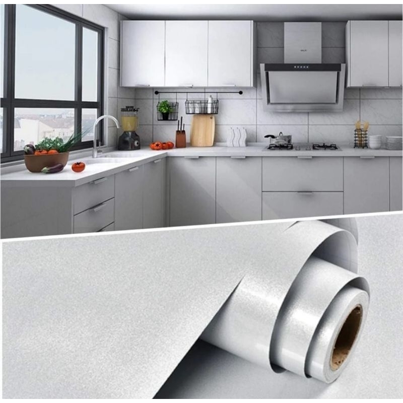 Jual STICKER CABINET GLOSSY FURNITURE KITCHEN SET, MEJA WARNA GREY ...