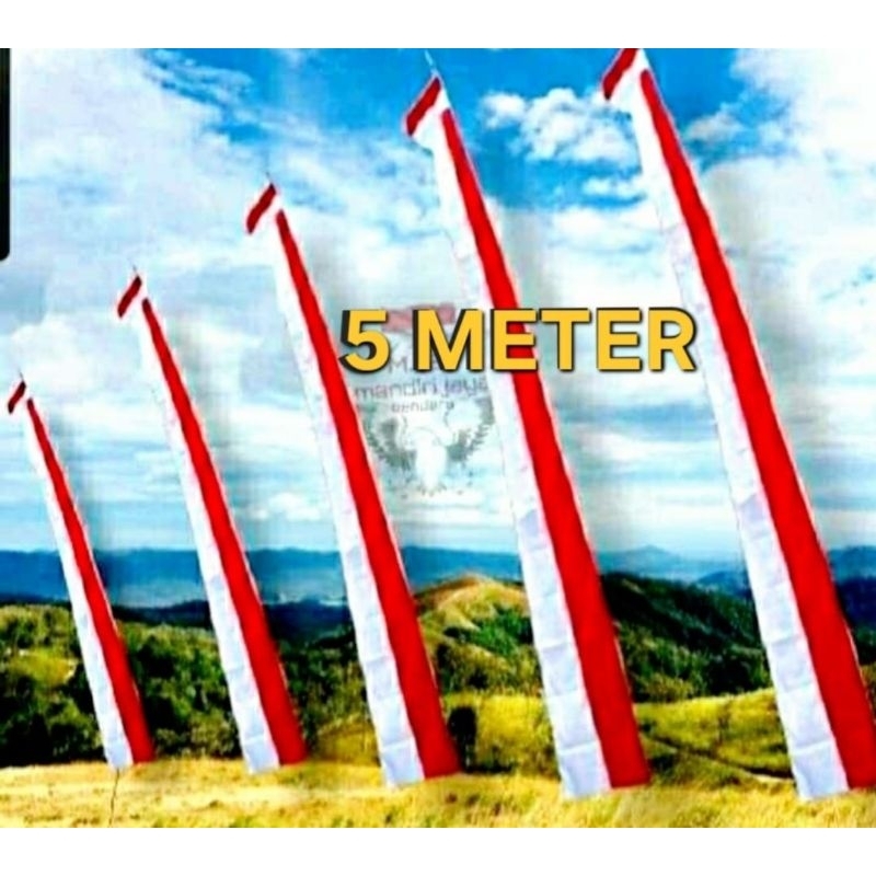 Jual Bendera Umbul umbul Layur 5 METER polos || MERAH PUTIH | Shopee Indonesia