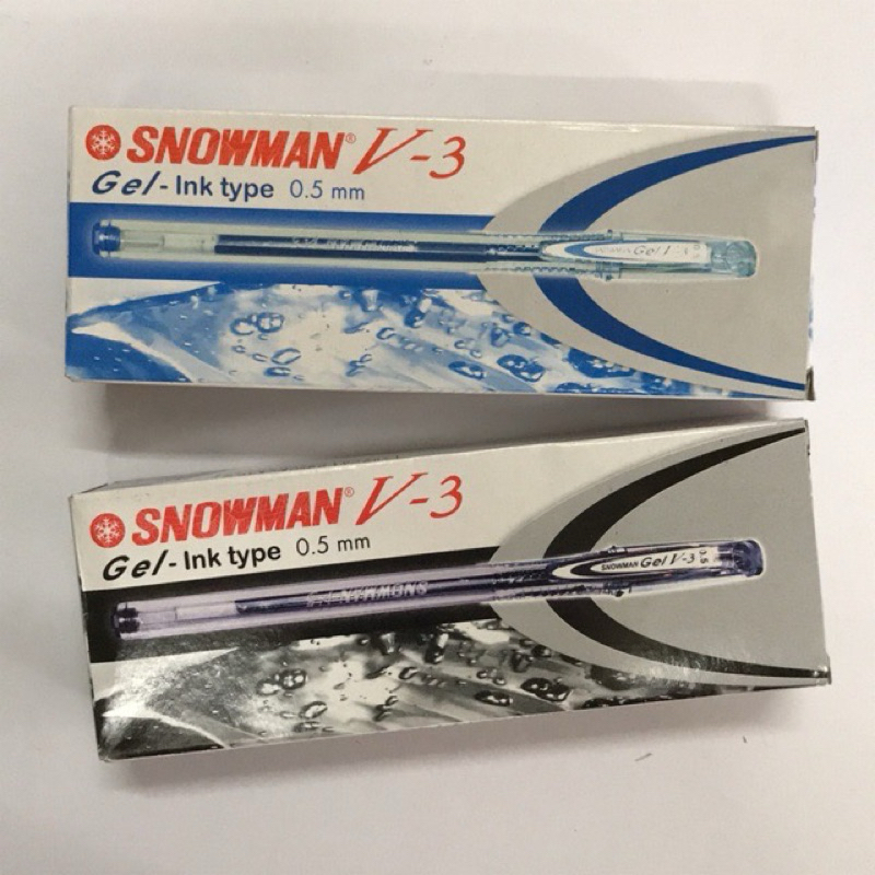 Jual Snowman V3 Gel Ink Type Pen 0.5 mm 1 lusin V-3 | Shopee Indonesia