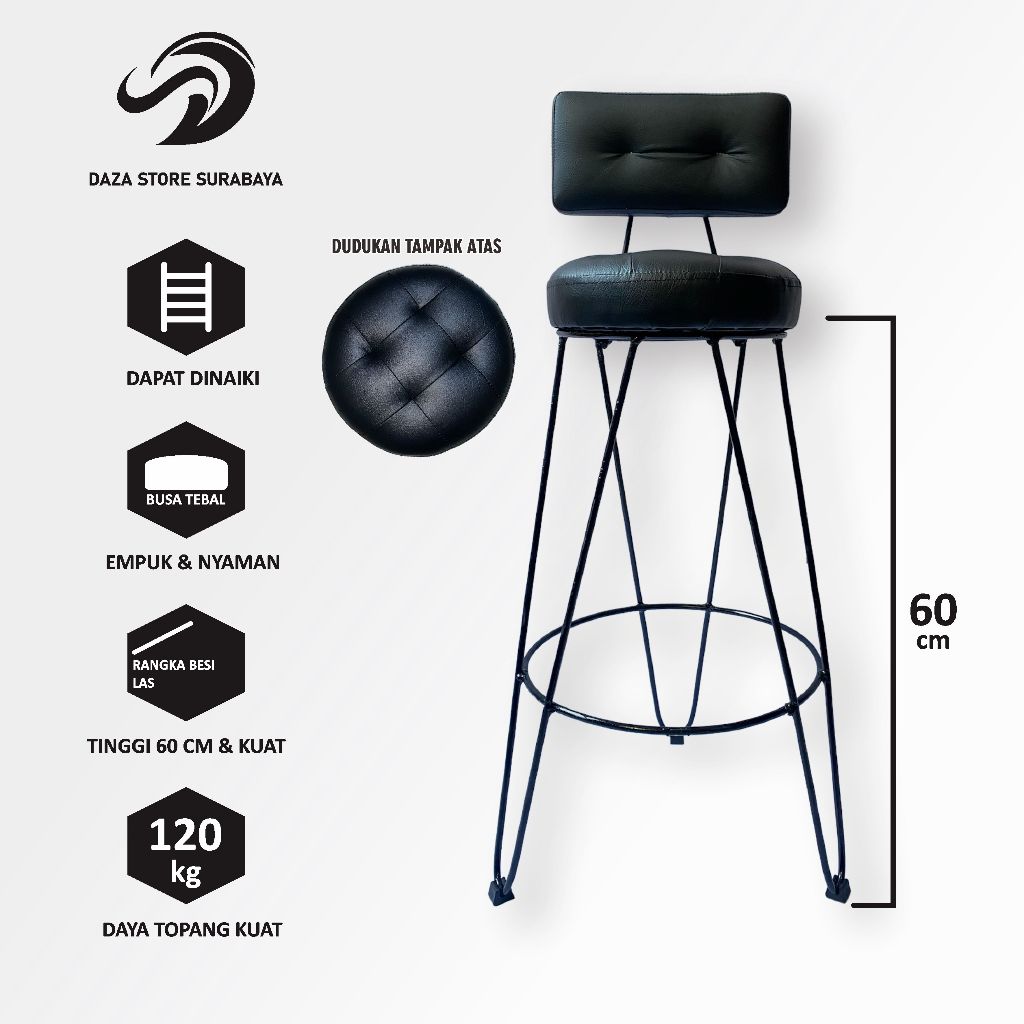 Jual kursi sandaran oreo 60 cm / dudukan busa / sofa / salon / kursi ...