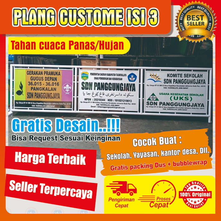 Jual PLANG ISI 3 CUSTOME | GRATIS DESAIN | Shopee Indonesia