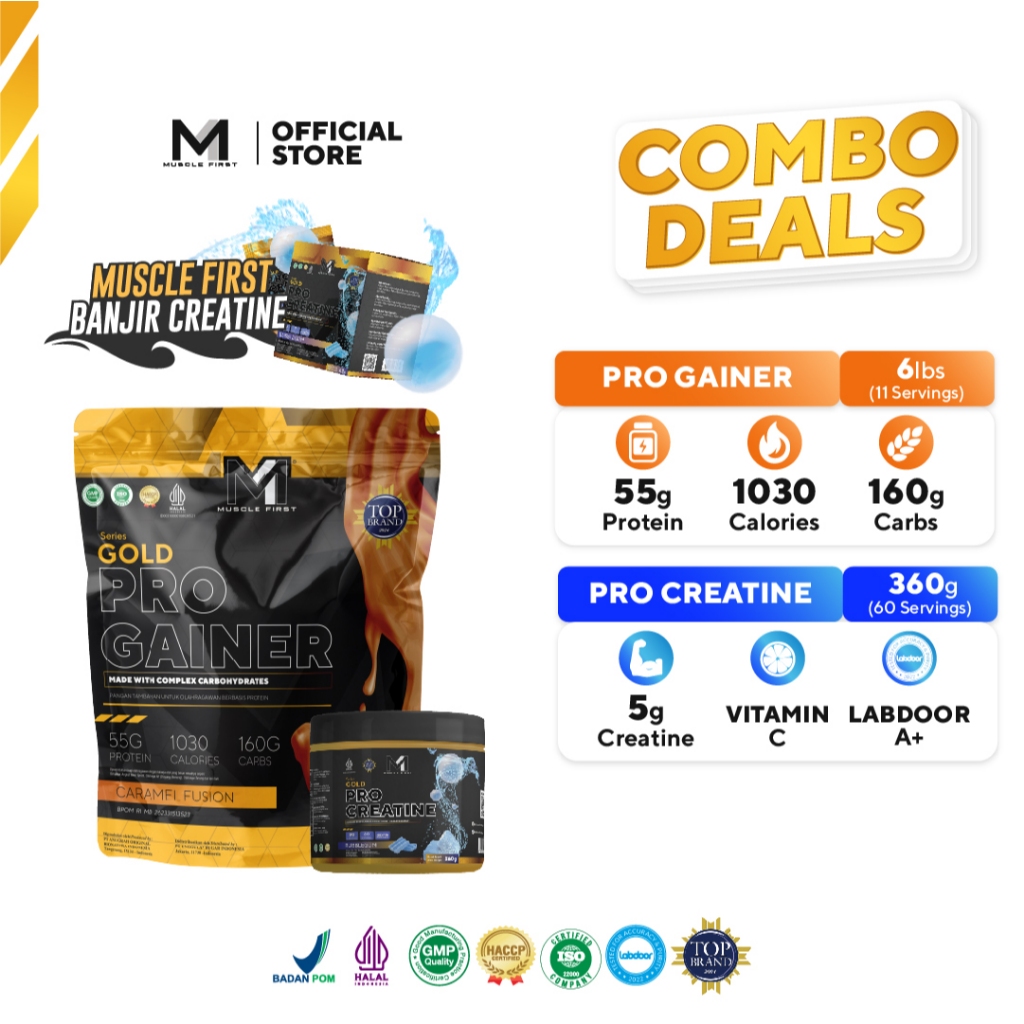 Jual [BUNDLE] MUSCLE FIRST Pro Gainer 6lbs + Pro Creatine 360gr ...