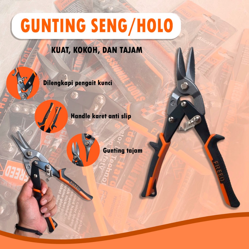 Jual Gunting Holo FREED – Gunting Baja Ringan Seng Gunting Lurus Tajam ...
