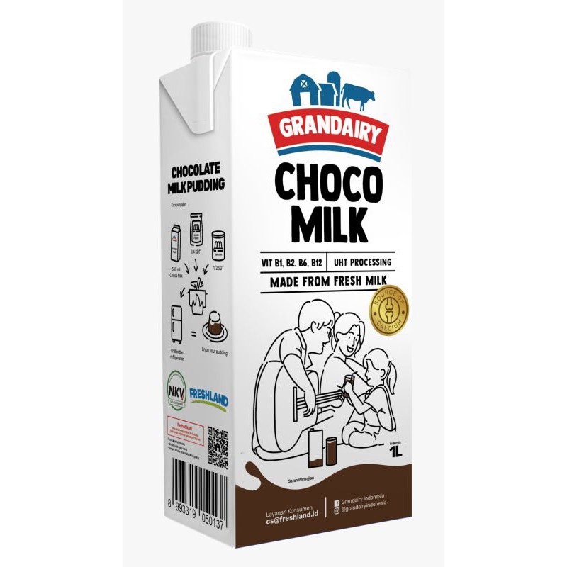 Jual Grandairy choco milk berat 1liter | Shopee Indonesia