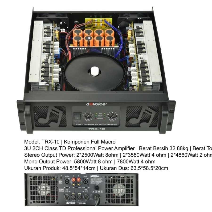 Jual Power Amplifier dBvoice TRX-10 Class TD Original Power Amplifier ...