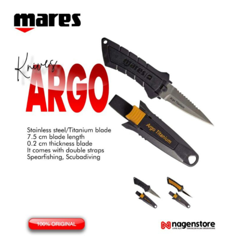Jual Mares Argo Knife Dive Pisau Spearfishing Diving Knives Titanium ...