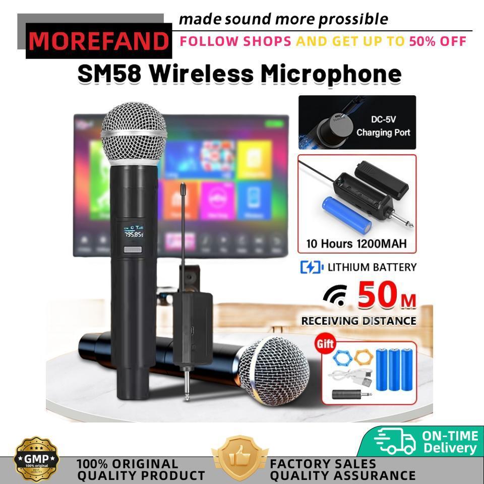 Jual Mic Microphone Karaoke Profesional Wireless mo-58 UHF Double Free ...
