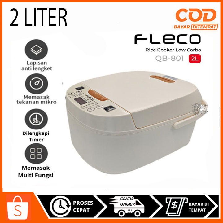 Jual Rice Cooker smart magic com 2L Fleco QB-801 multi fungsi low carbo ...