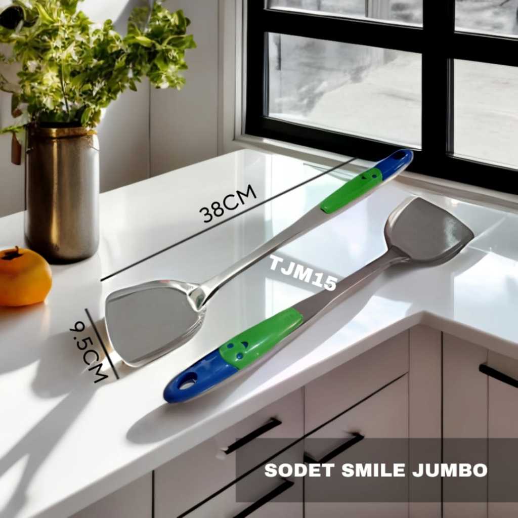 Jual SODET SMILE STAINLESS STEEL SODET JUMBO 38CM SODET GAGANG ANTI ...