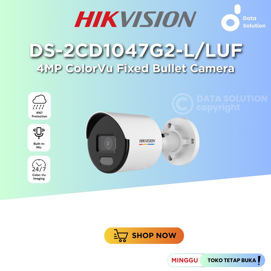 Jual Hikvision IP Camera DS-2CD1047G2-L/LUF 4MP ColorVu Bullet Camera ...