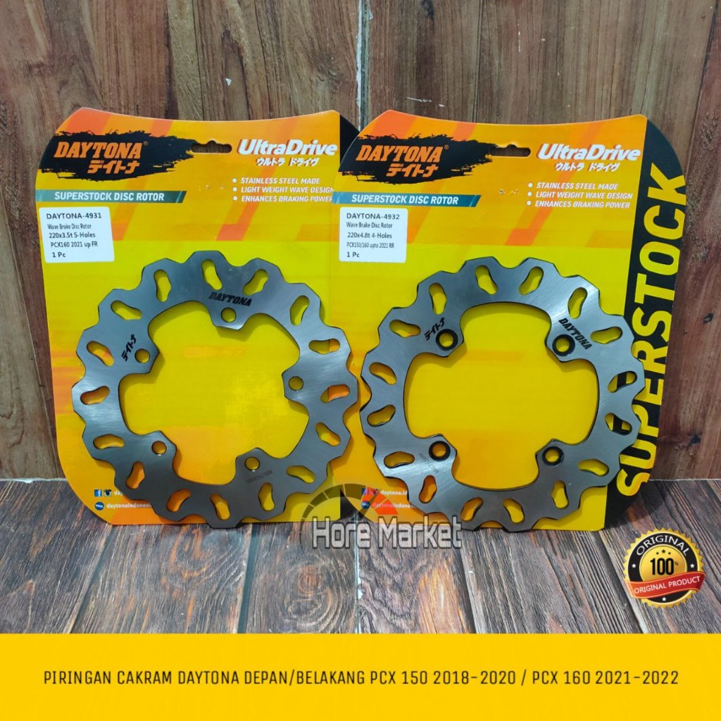 Jual PIRINGAN CAKRAM DAYTONA DEPAN + BELAKANG HONDA PCX 150 / PCX 160 ...