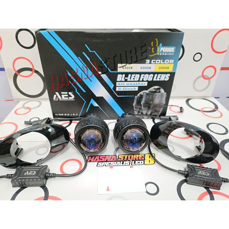 Jual FOG LAMP AES 2 INCH 3 WARNA PNP SEMUA MOBIL BREKET OVAL DAN TOYOTA ...