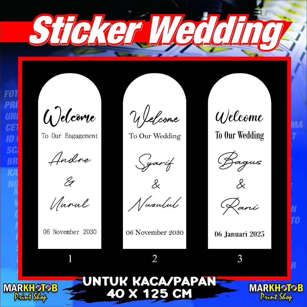 Jual Stiker Cutting Welcome Sign 40x125 / Dekorasi Pernikahan/ Dekorasi ...