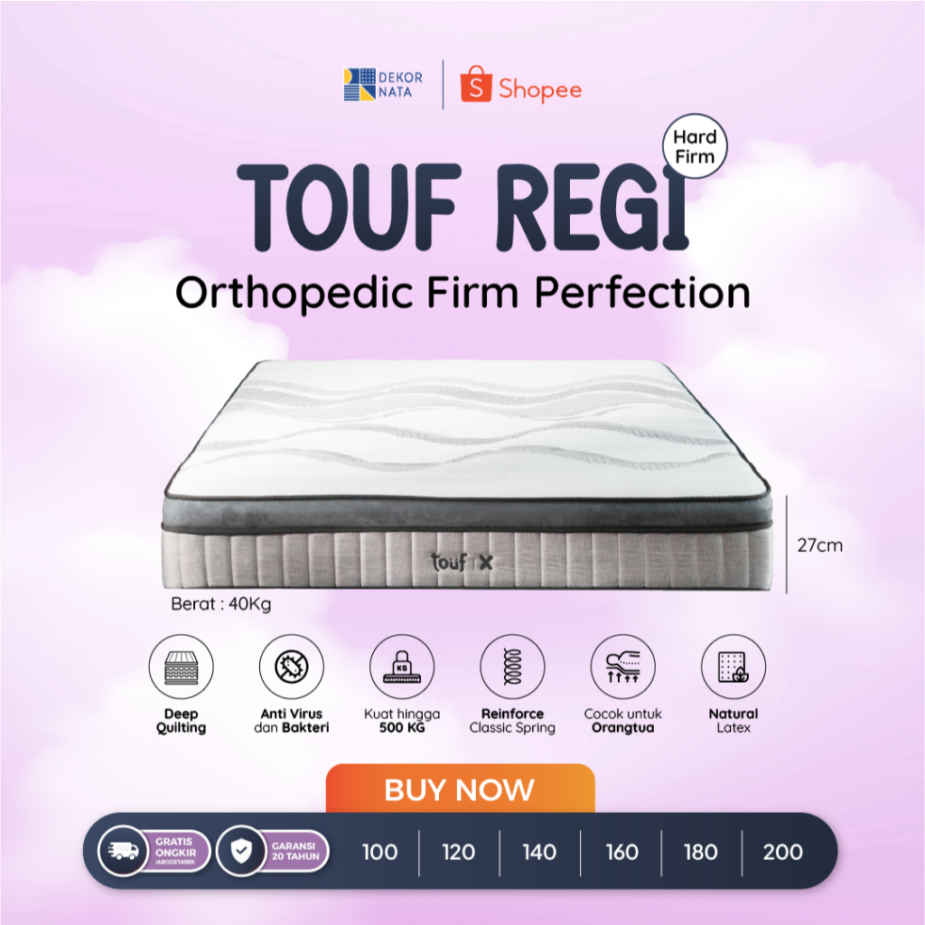 Jual Touf Regi Mattress 27 cm / Kasur Busa Springbed Tradisional Premium (JABODETABEK ONLY ...