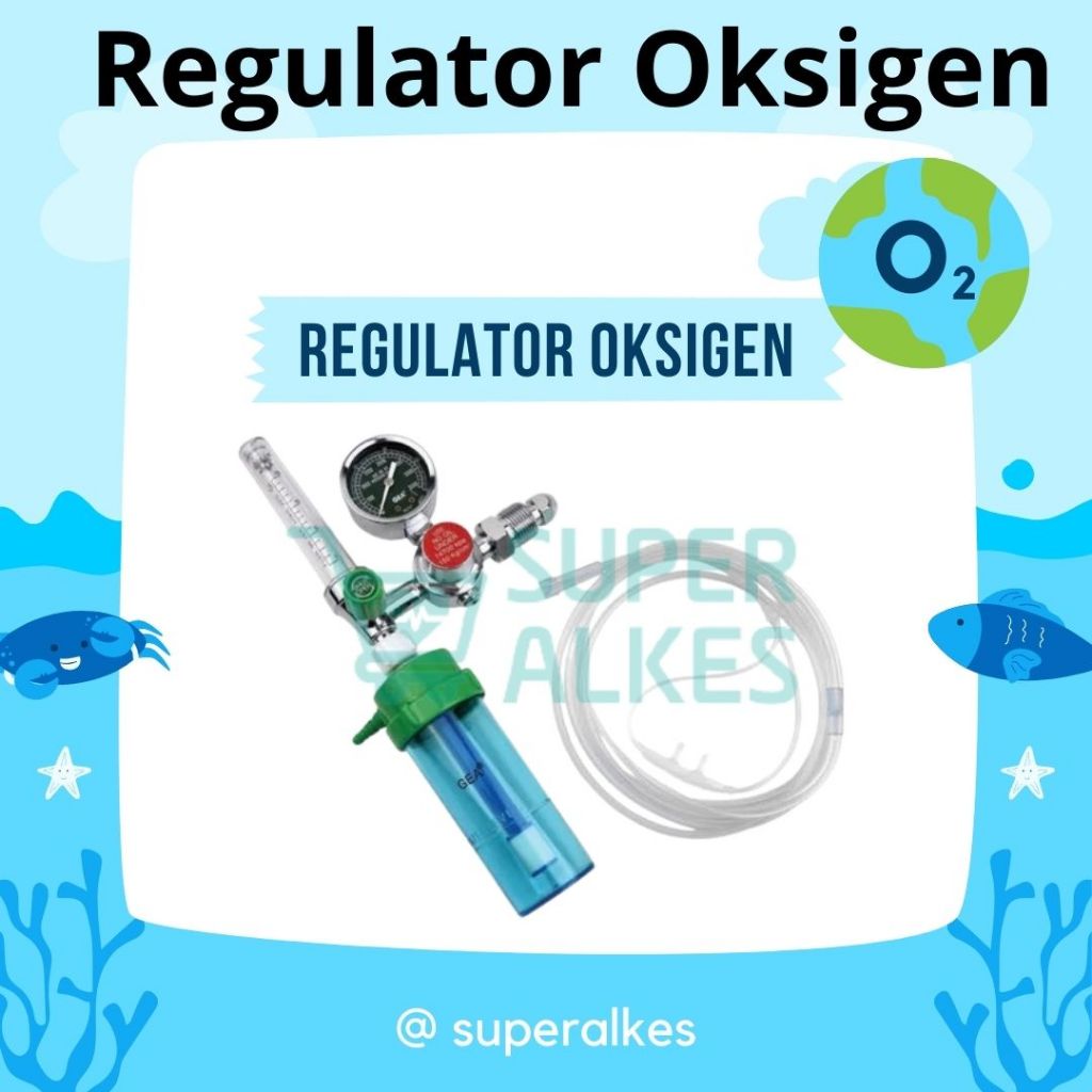 Jual oksigen oxygen oxigen regulator medis lengkap botol dan selang ...