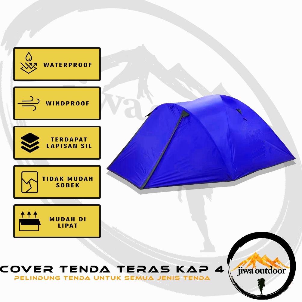 Jual KODE H35Q Cover tenda teras Camping kap 4 person lapisan tenda ...