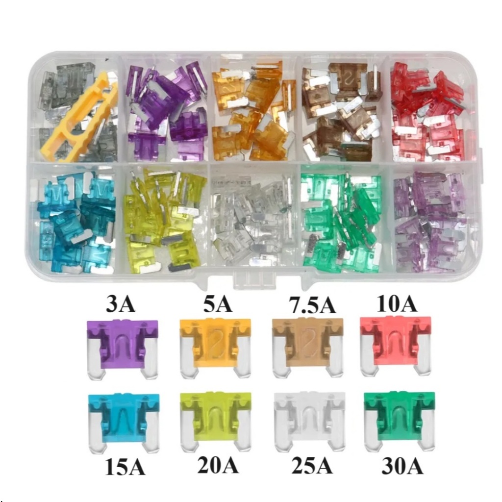 Jual 100 Pcs Sekering Tancap Micro / Box Fuse Sekering Set | Shopee ...