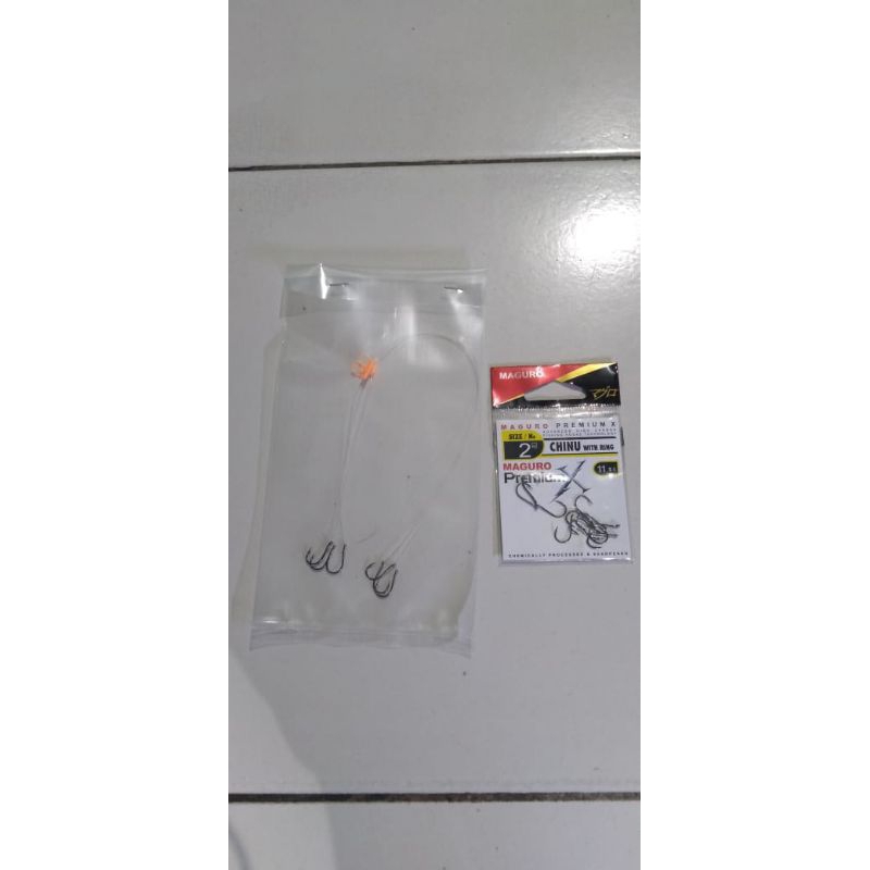 Jual tali kenceh cabang 3 + kail maguro no 1 / 2 (isi 3 kenceh ...