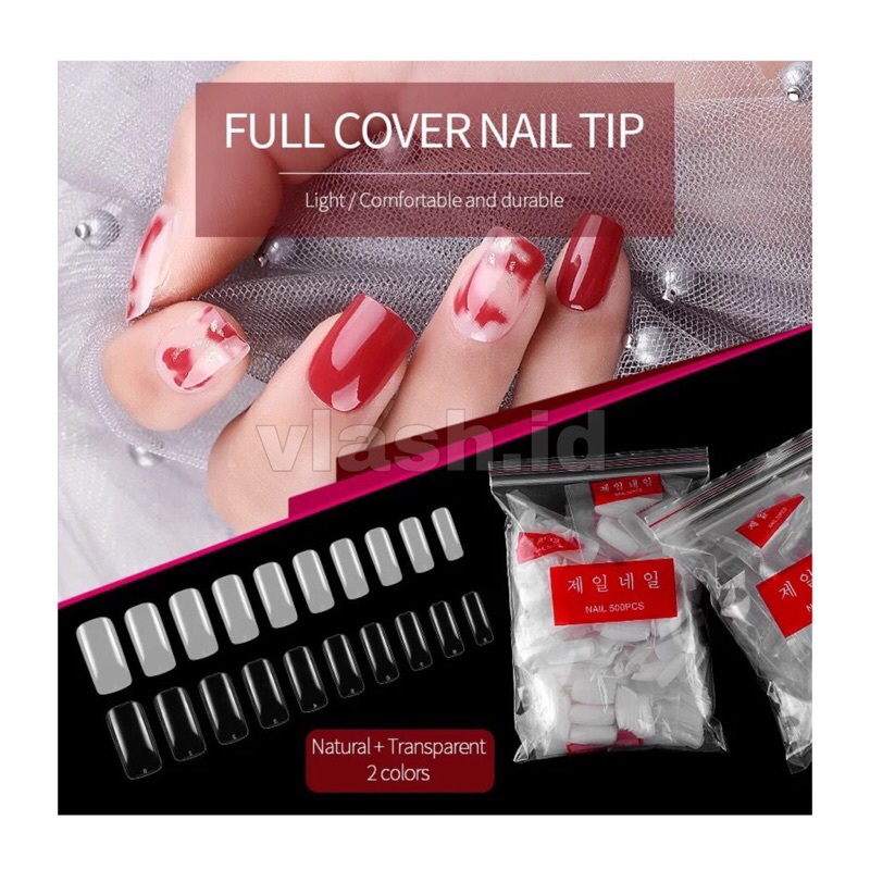 Jual SQUARE FULL COCER 500 PCS / FAKE NAIL TIP / KUKU PALSU KOTAK FULL ...