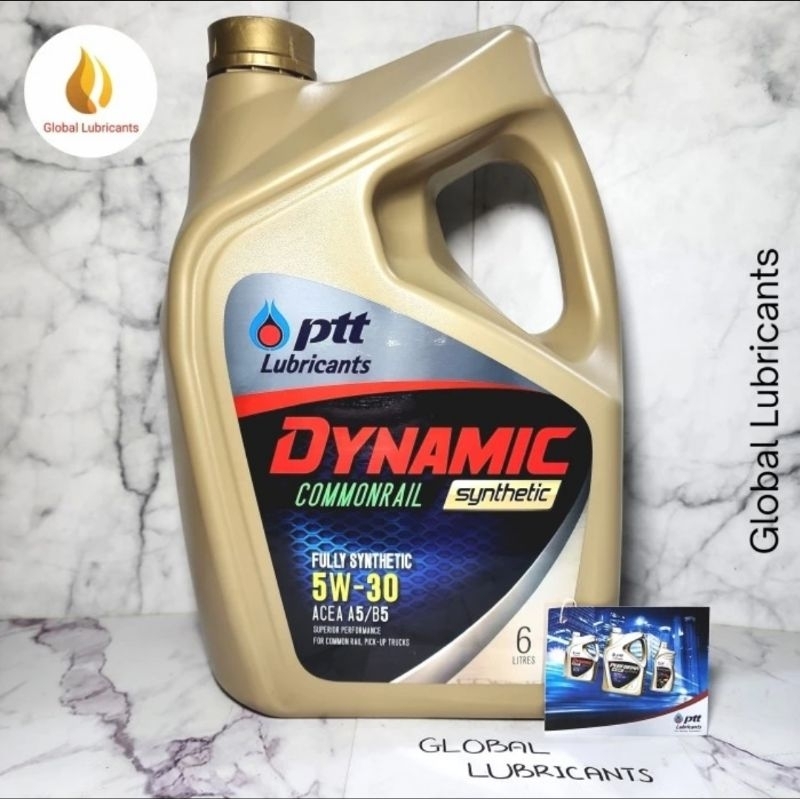 Jual PTT Dynamic Commonrail Synthetic 5W-30 5W 30 6 Liter (Oli Mesin Diesel/ Solar Fully ...