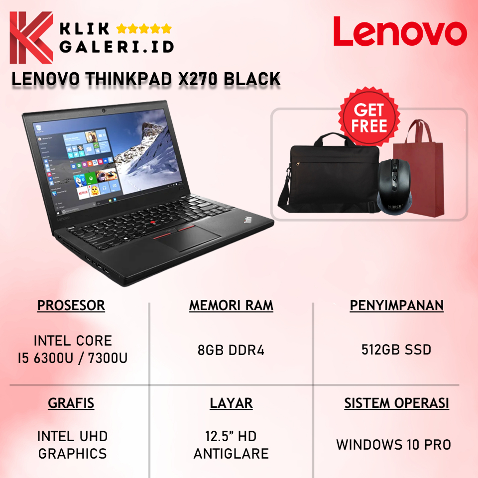 Jual Promo Laptop Second Murah Lenovo Thinkpad X270 Intel i5 RAM 8GB ...