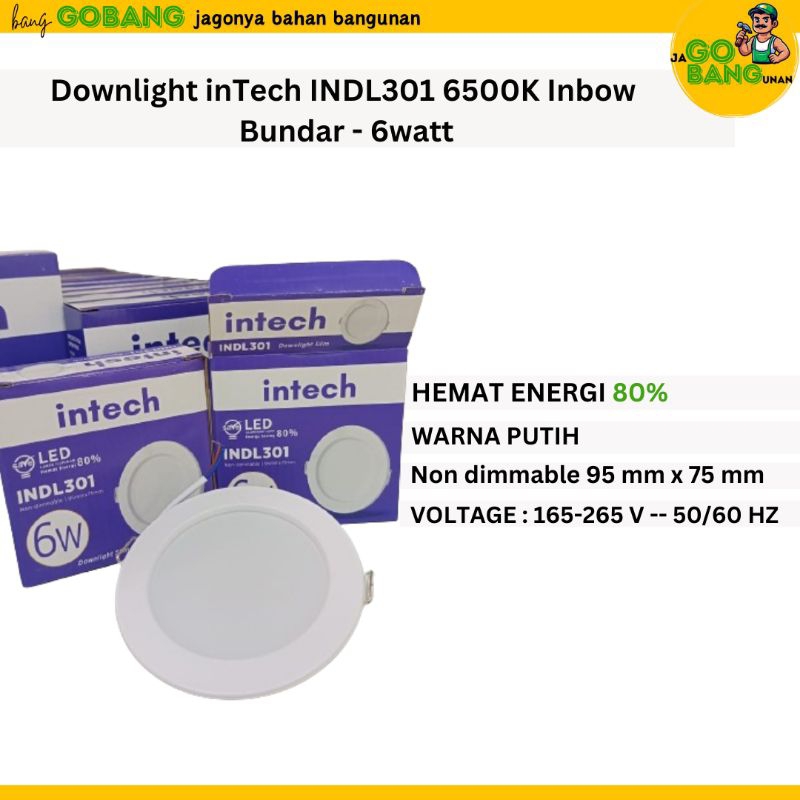 Jual LAMPU DOWNLIGHT LED 6 WATT INTECH | Shopee Indonesia