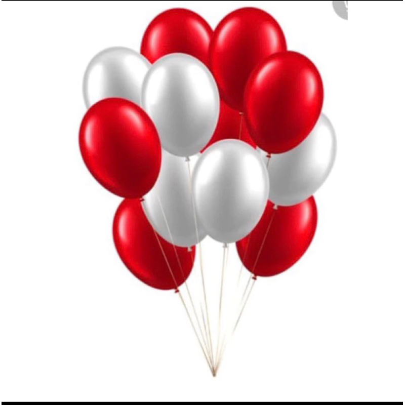 Jual balon merah putih polos isi100pcs(campur) | Shopee Indonesia