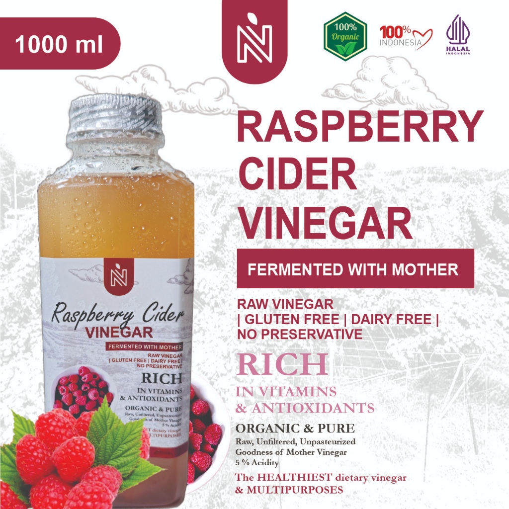 Jual BENUTRIVA Cuka Raspberry 1 Liter dengan Endapan Mother Fermentasi ...