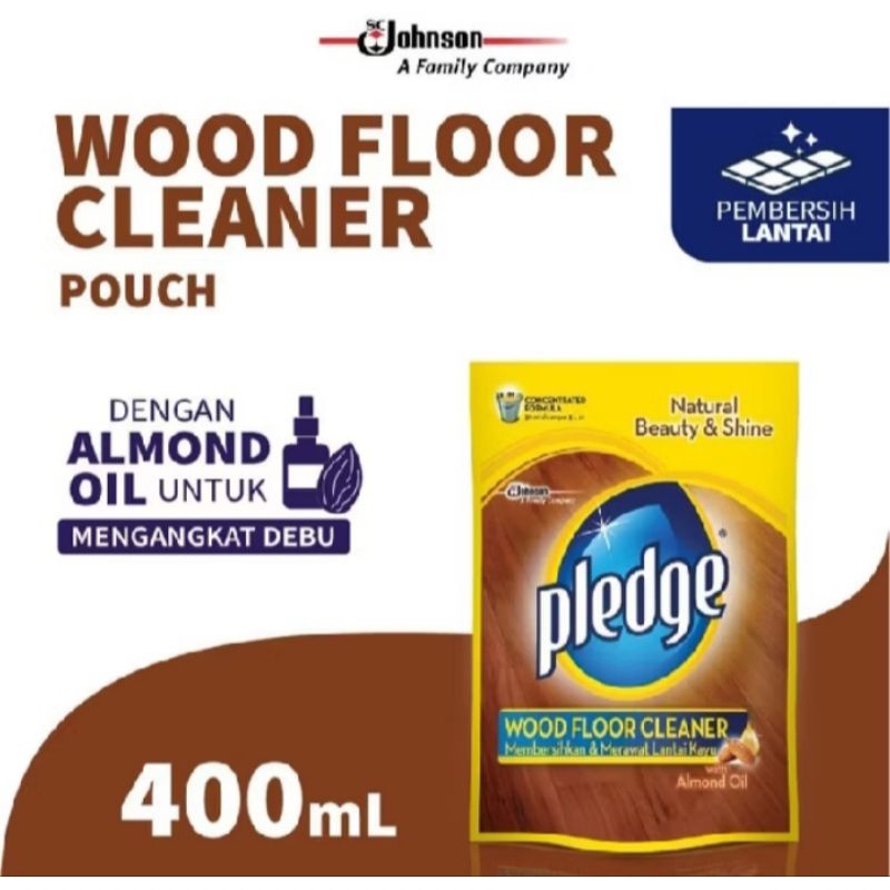 Jual Pledge Wood Floor Cleaner With Almond Oil Pouch 400ml | Shopee ...