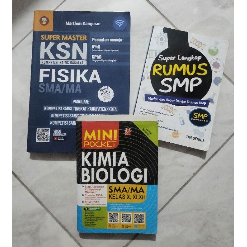 Jual Buku Belajar Bekas | Mini Pocket Kimia Biologi Ringkasan Materi SMA/MA, Super Master KSN ...
