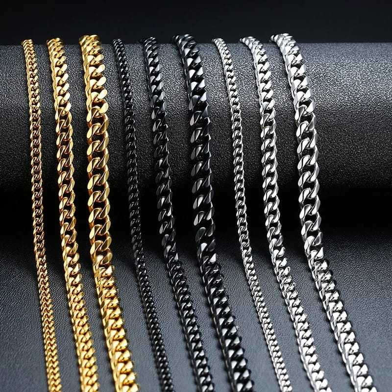 Jual Kalung Pria Wanita Titanium Silver Model Rantai Kalung Pria ...