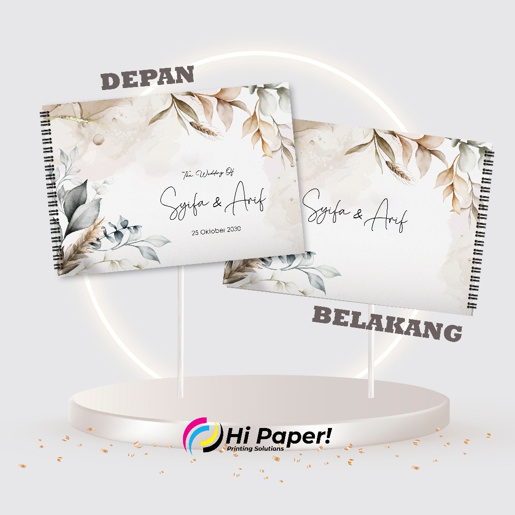 Jual Buku tamu undangan CUSTOM Nama. Ukuran besar soft cover DESAIN ...
