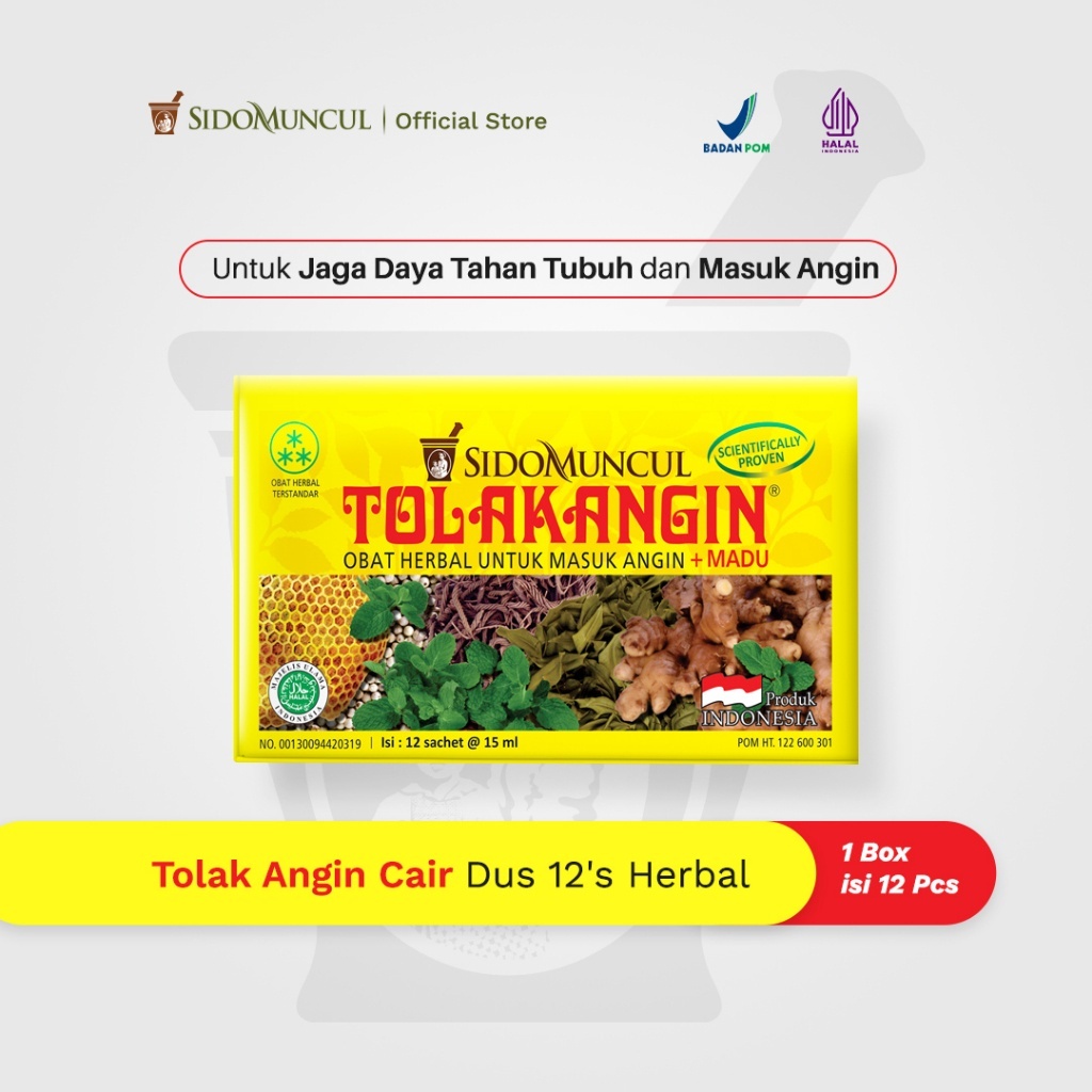 Jual Tolak Angin Cair 1 Box 12 Sachets @ 15ml - Herbal Masuk Angin ...