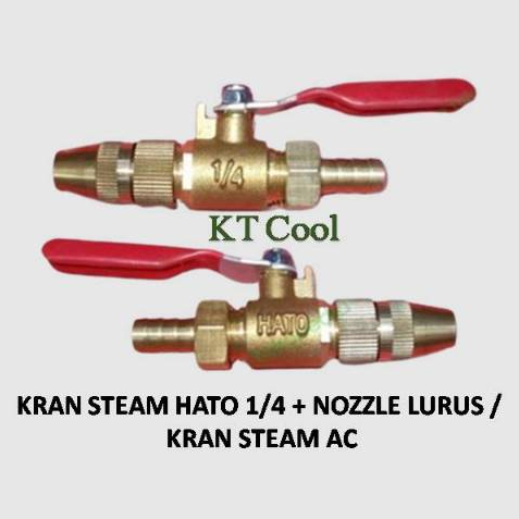 Jual KRAN STEAM HATO 1/4 + NOZZLE LURUS / KRAN STEAM AC | Shopee Indonesia