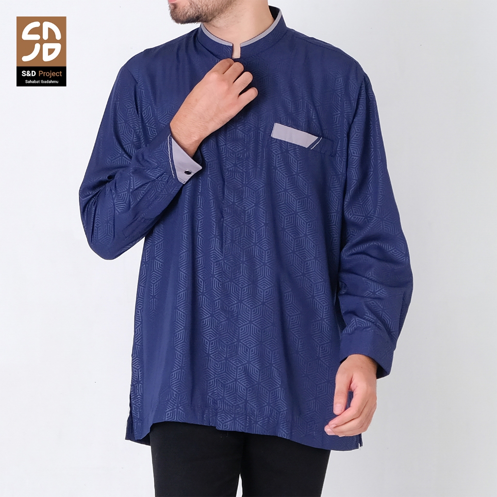Jual S&D Project Baju Koko Pria Bahan Wolfis Embos Motif Lengan Panjang ...