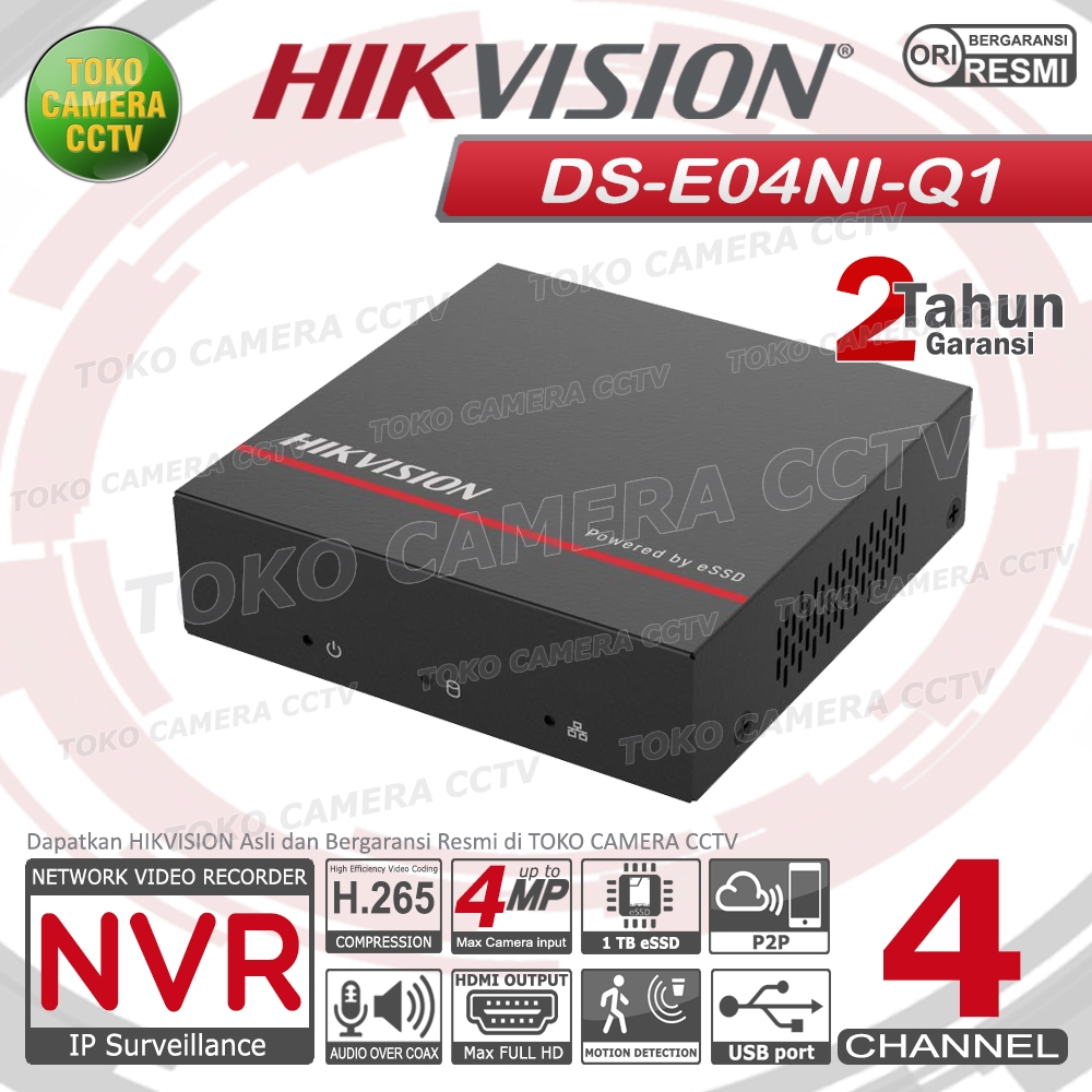 Jual NVR HIKVISION 4 CHANNEL DS-E04NI-Q1 NVR SSD 4CH HIKVISION | Shopee ...