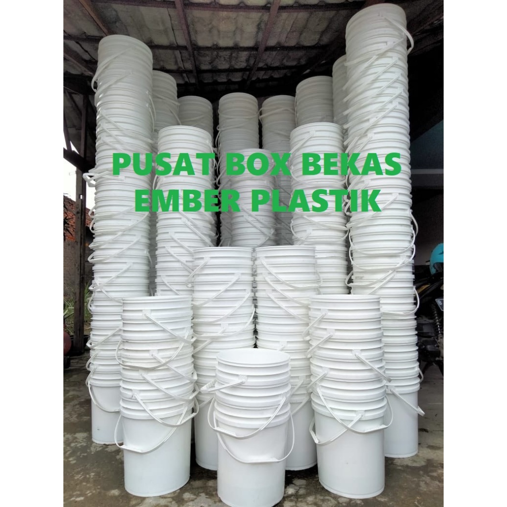Jual Ember bekas cat 25kg Random putih biru ijo ungu hitam kuning polos ...