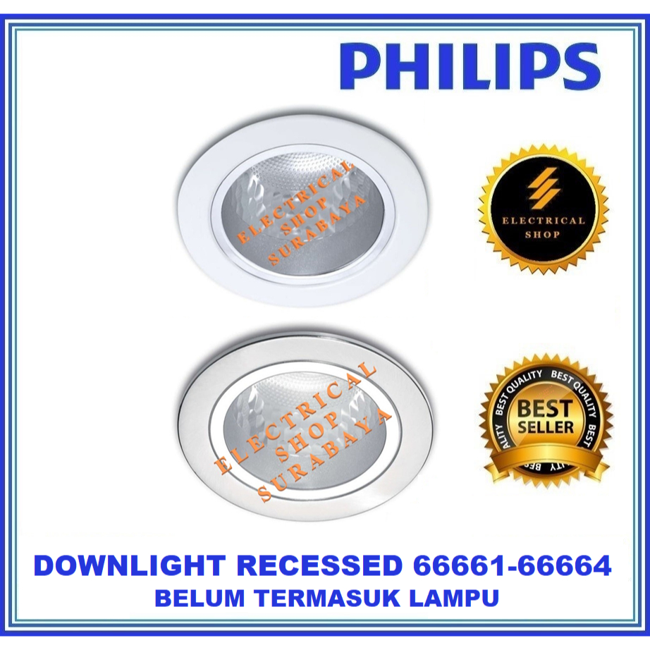 Jual PHILIPS DOWNLIGHT 66661 66662 66663 66664 RECESSED PUTIH SILVER NIKEL 2.5" 3" 3.5" 4" 2.5 3 ...