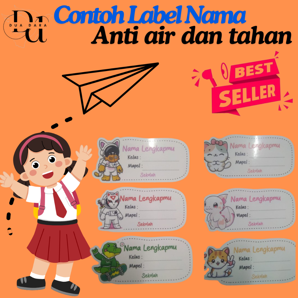 Jual Sticker label buku Pelajaran Custom free desain A4 isi 17pcs ...