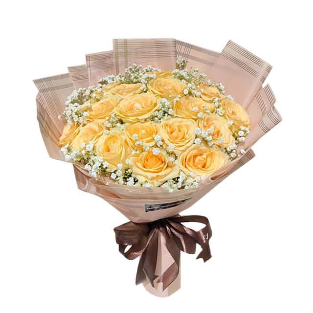 Jual [READY] Buket Bunga Mawar Peach | Karangan Bunga 20-50 Tangkai ...