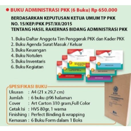 Jual Buku Form Pedoman Administrasi PKK - 1 Paket isi 6 Jilid | Shopee ...
