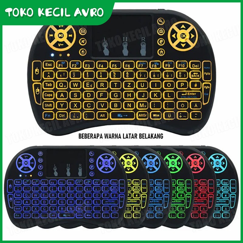 Jual Keyboard Mini i8 Wireless Touchpad Handheld Keyboard Dan Backlight ...