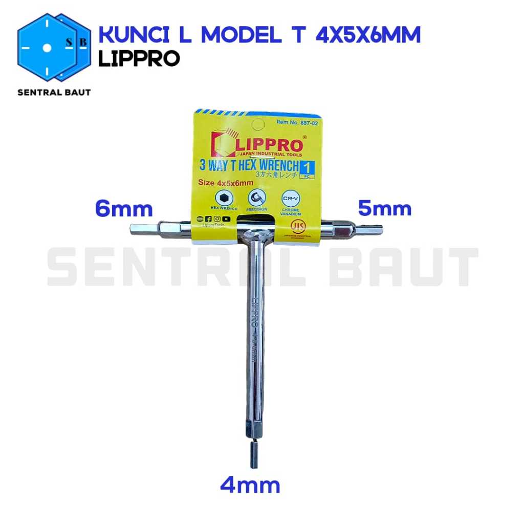 Jual Kunci L Model T 4x5x6m LIPPRO | Shopee Indonesia