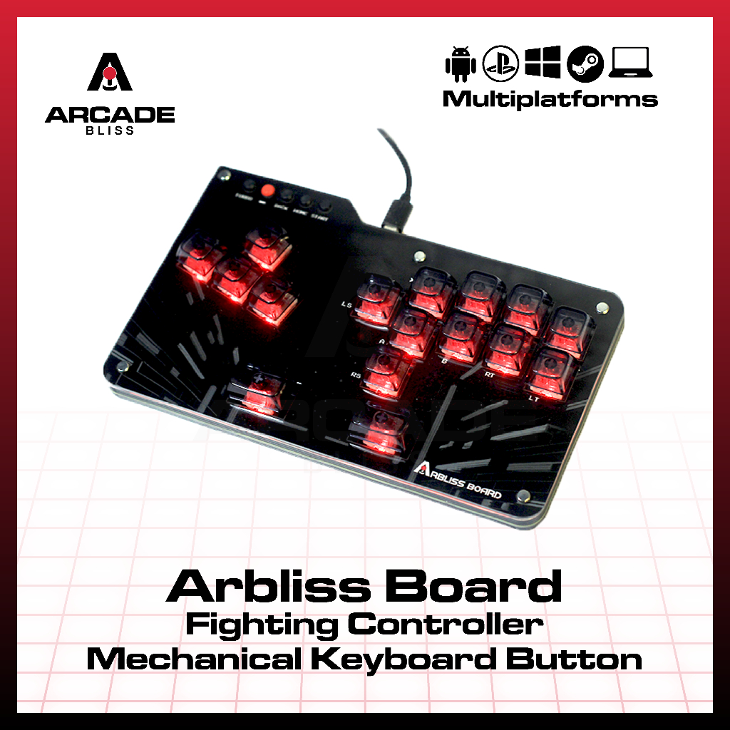Jual ARBLISS BOARD Hitbox Fighting Game Mini Arcade Stick WASD Fight ...