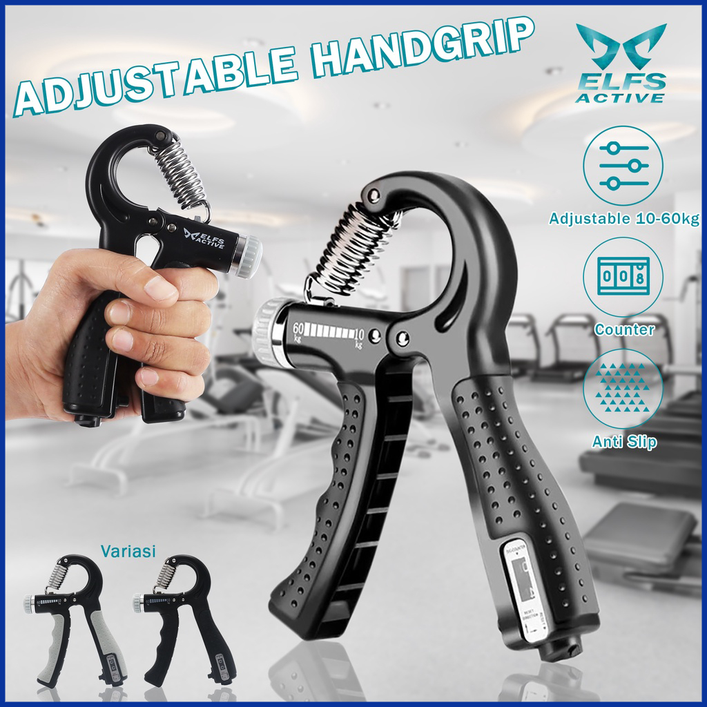 Jual Adjustable Hand Grip Counter 10-60 KG Gripper Training ELFS ACTIVE ...
