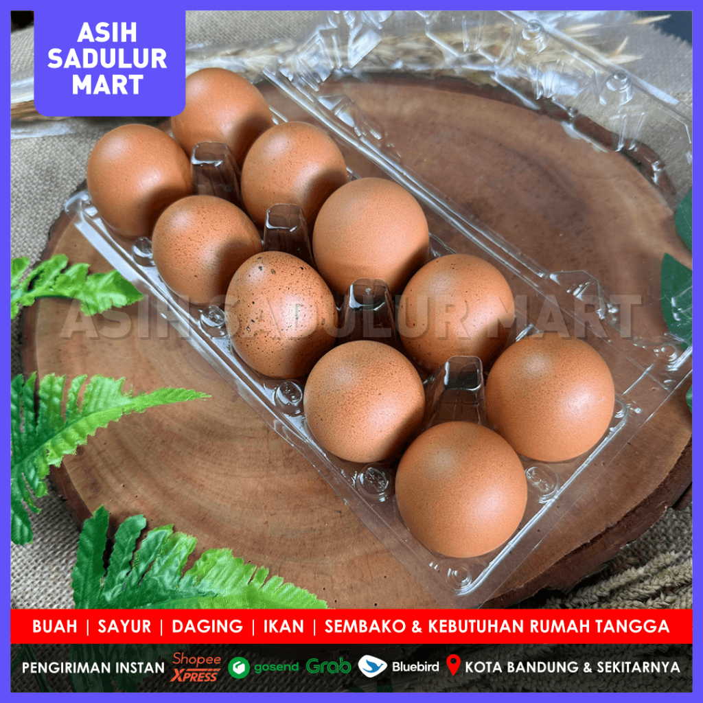 Jual Telur Ayam Omega 10 Butir | Asih Sadulur Mart | Shopee Indonesia