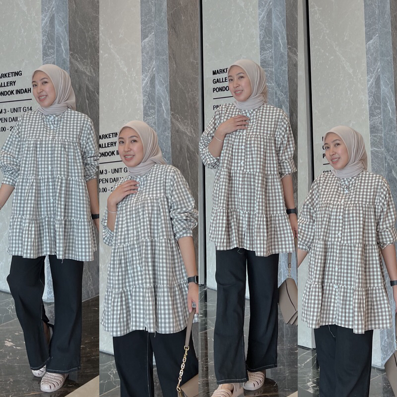 Jual KIMMY BLOUSE.. Blouse babydoll motif bunga2 dari bahan Rayon ...