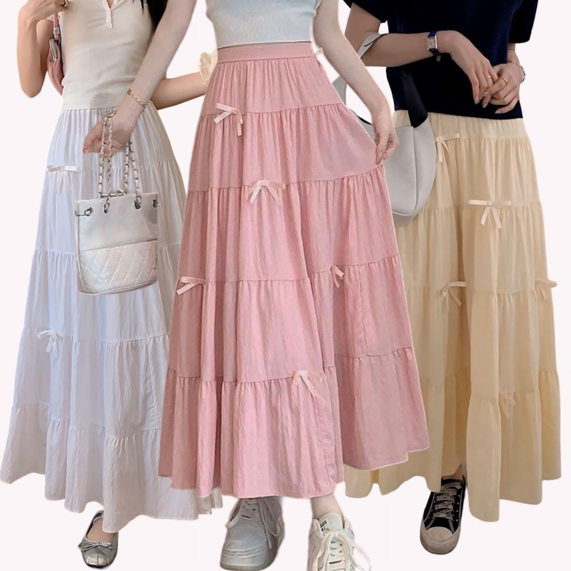 Jual Rok Remple Susun Pita Dengan Lapisan Ruffle Skirt susun / skirt ...