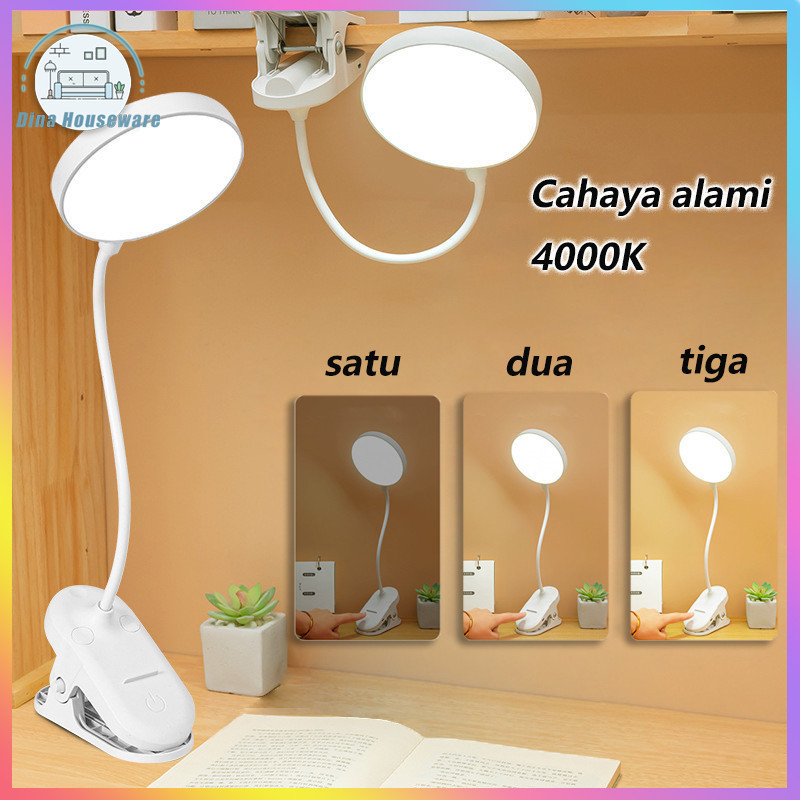 Jual Lampu Meja Lampu Belajar Jepit USB LED Portable Charge Touch ...