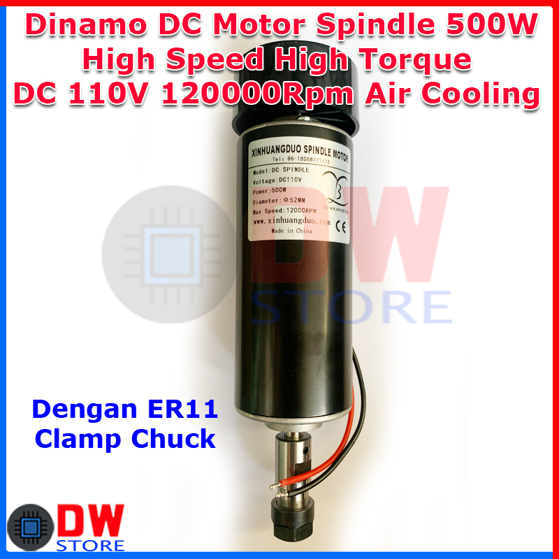 Jual CNC Router Engraving Dinamo Spindle Motor DC 110V 500W 12000 Rpm ...